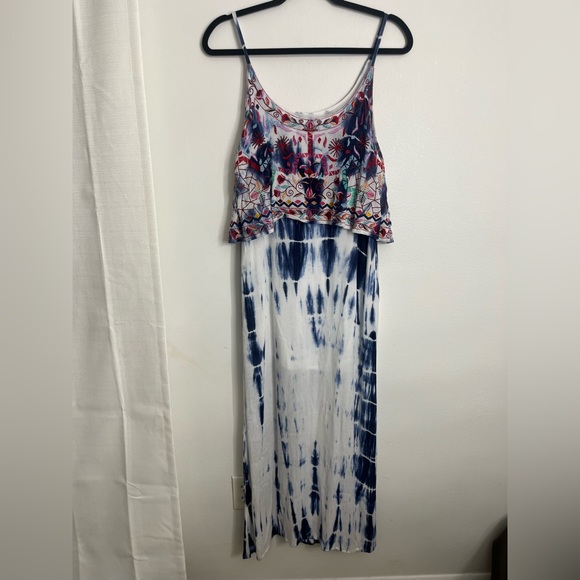 RAGA | Dresses | Raga Catching Waves Tie Dye Embroidered Maxi Dress | Poshmark